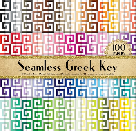 100 Seamless Greek Key Pattern Papers 12 Inch 300 Dpi | Etsy