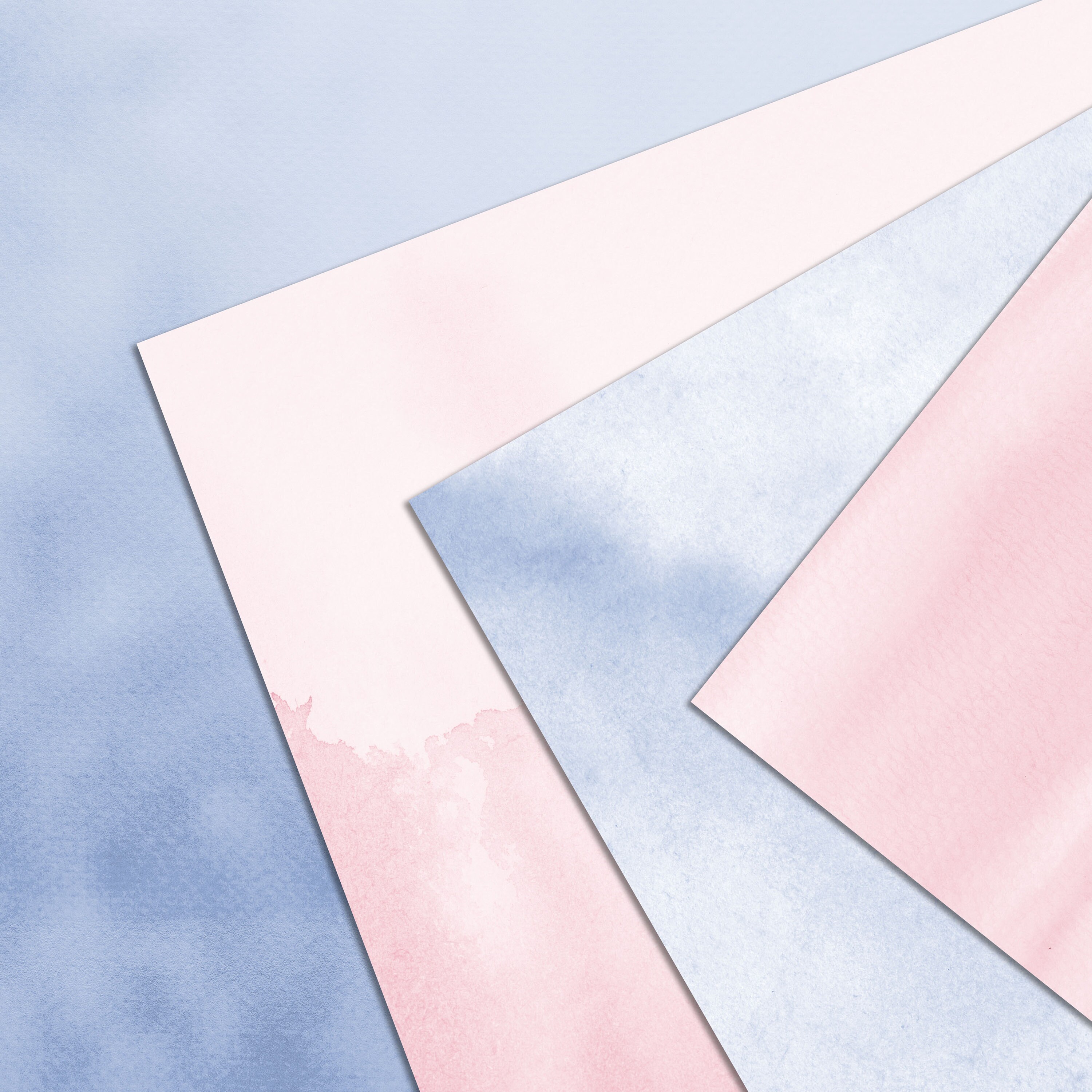 30 Ombre Serenity & Rose Quartz Watercolor Digital Papers - Etsy