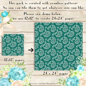 100 Seamless Paisley Pattern Papers in 12" X 12", 300 Dpi Planner Paper ...