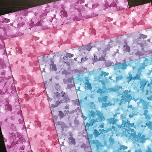 100 Seamless Glitter Hearts Pattern Digital Papers Commercial Use Heart ...