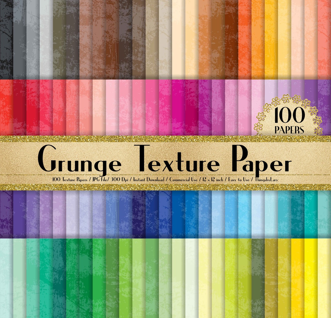 100 Grunge Texture Papers in 12" X 12", 300 Dpi Planner Paper ...
