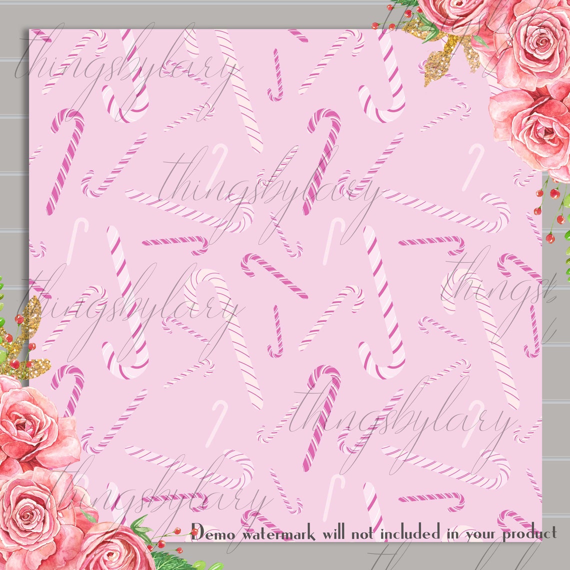 16 Seamless Pink Christmas Digital Papers 12" 300 Dpi Instant Download ...