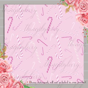 16 Seamless Pink Christmas Digital Papers 12" 300 Dpi Instant Download ...