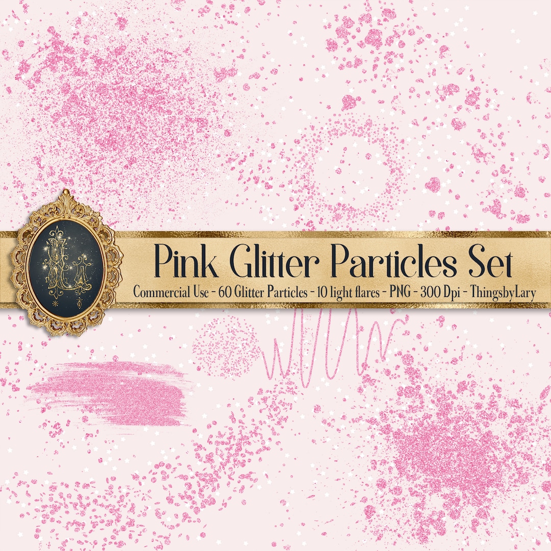 70 Pink Glitter Particles Set PNG Overlay Images Commercial Use Dusty ...