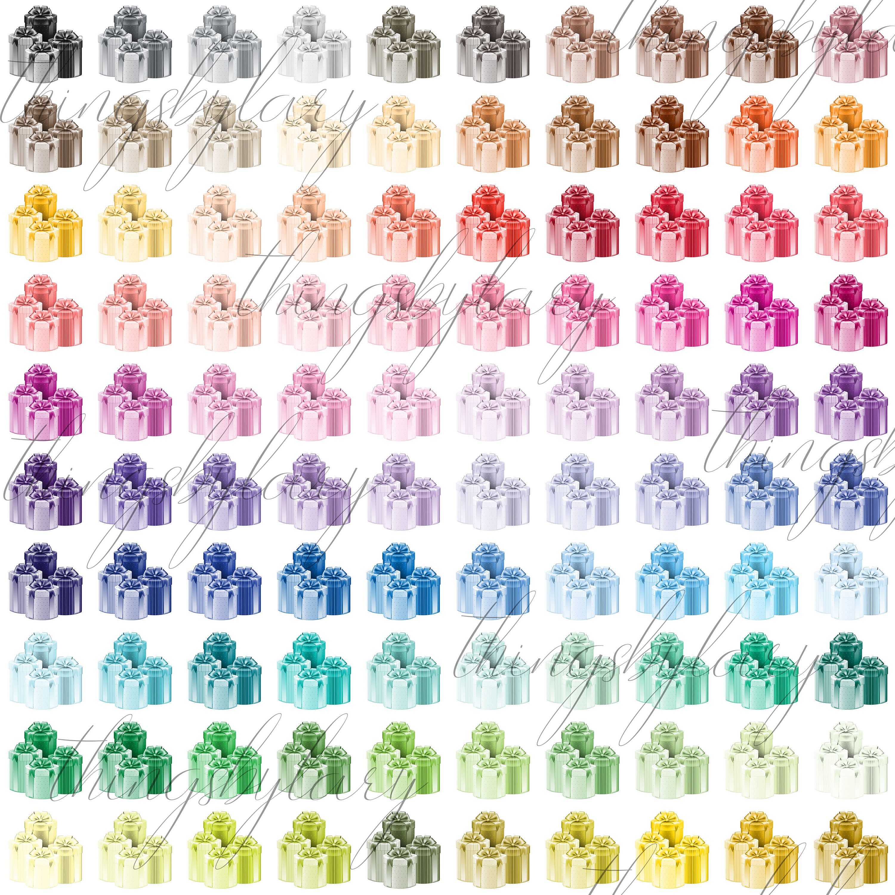 100 Luxury Gift Box Set Cliparts Planner Clipart Scrapbook | Etsy