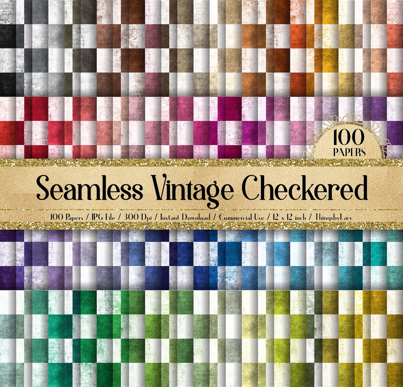 100 Seamless Vintage Checkered Chess Board Digital Papers - Etsy