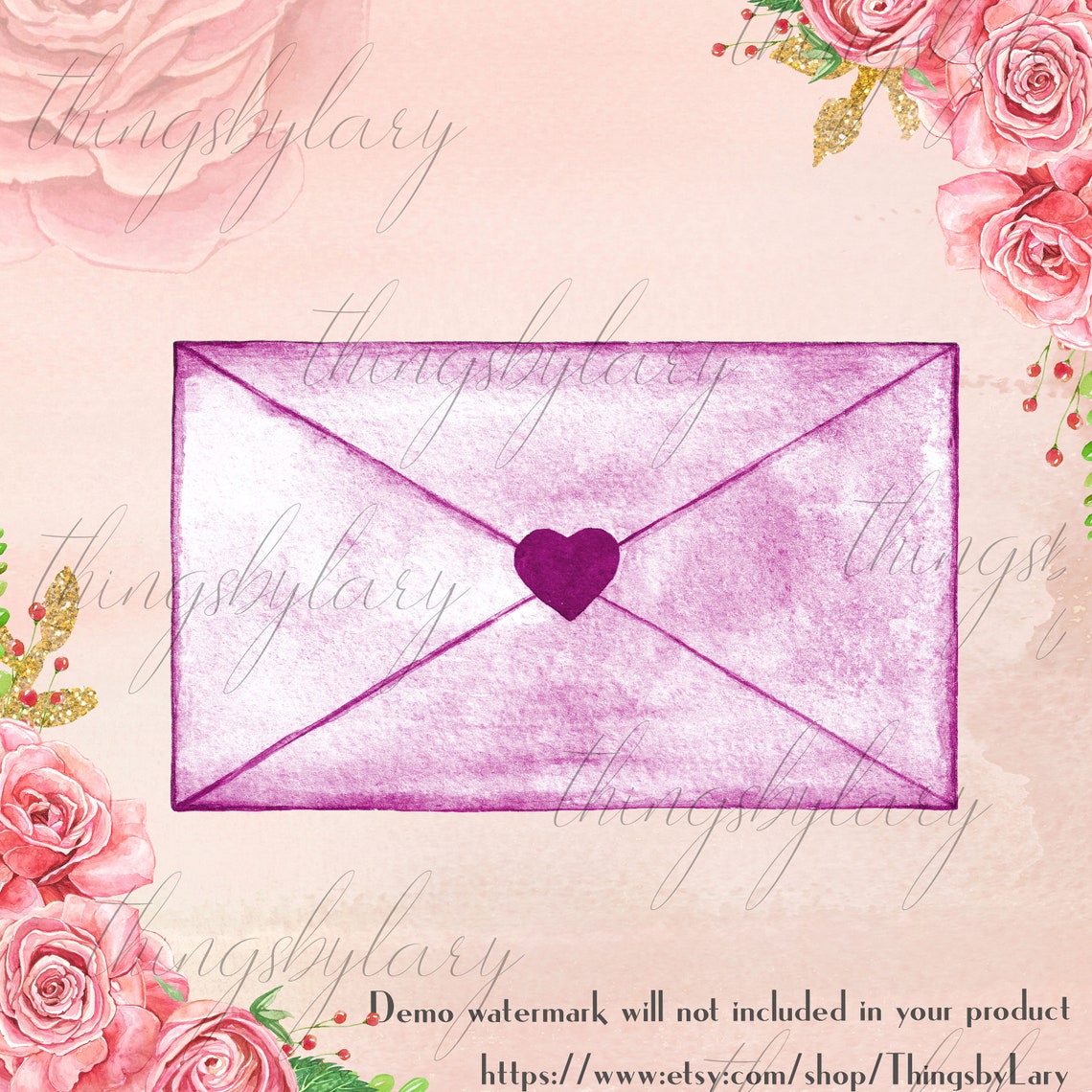 100 Watercolor Love Letter Envelopes Love Clipart Watercolor - Etsy