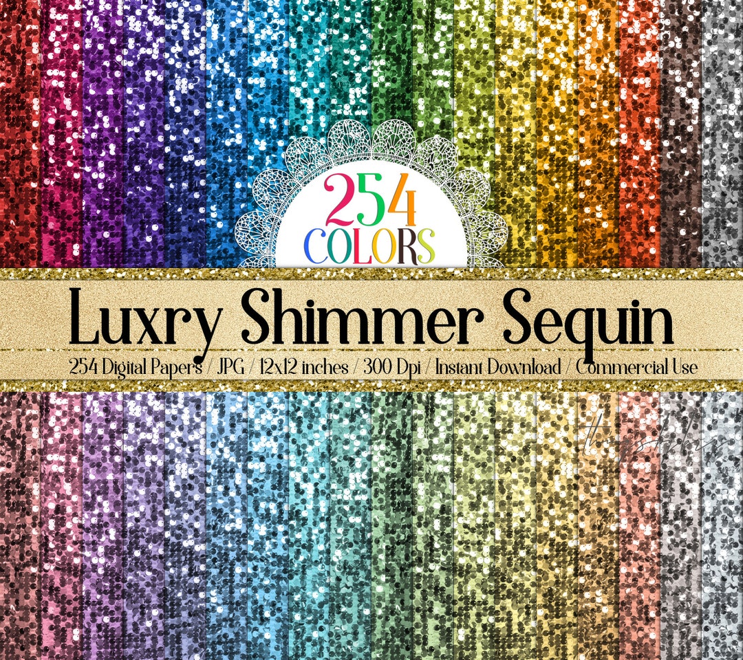 254 Luxury Shimmer Sequin Digital Papers Commercial Use Confetti Sequin ...