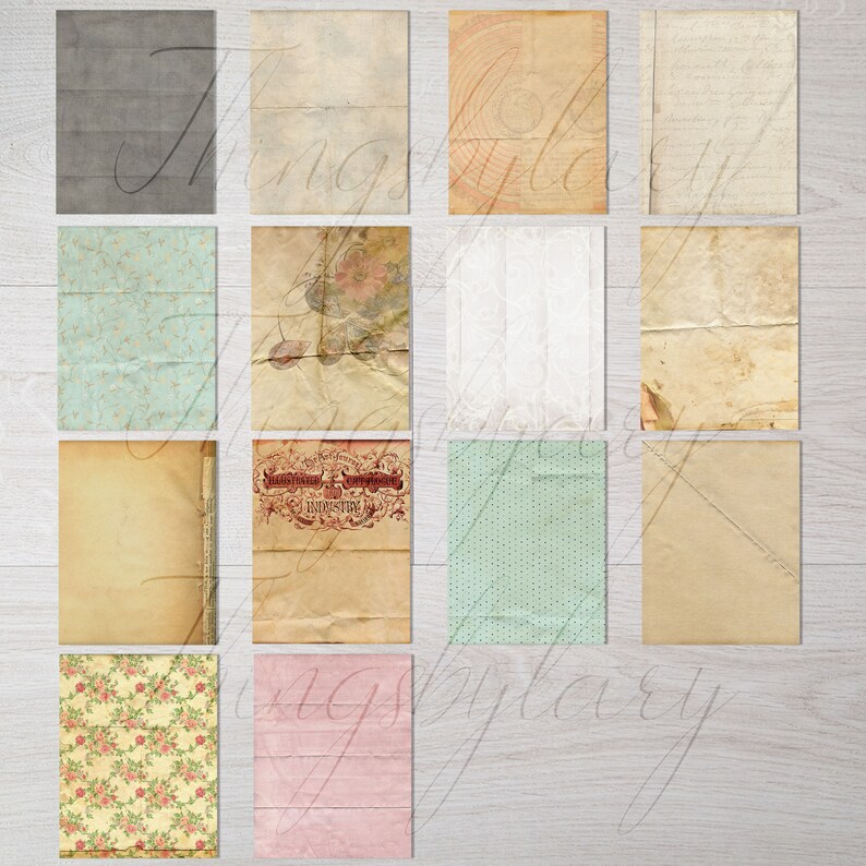 30 Folded Crumpled Antique Vintage Old Digital Papers 8.5x11 - Etsy