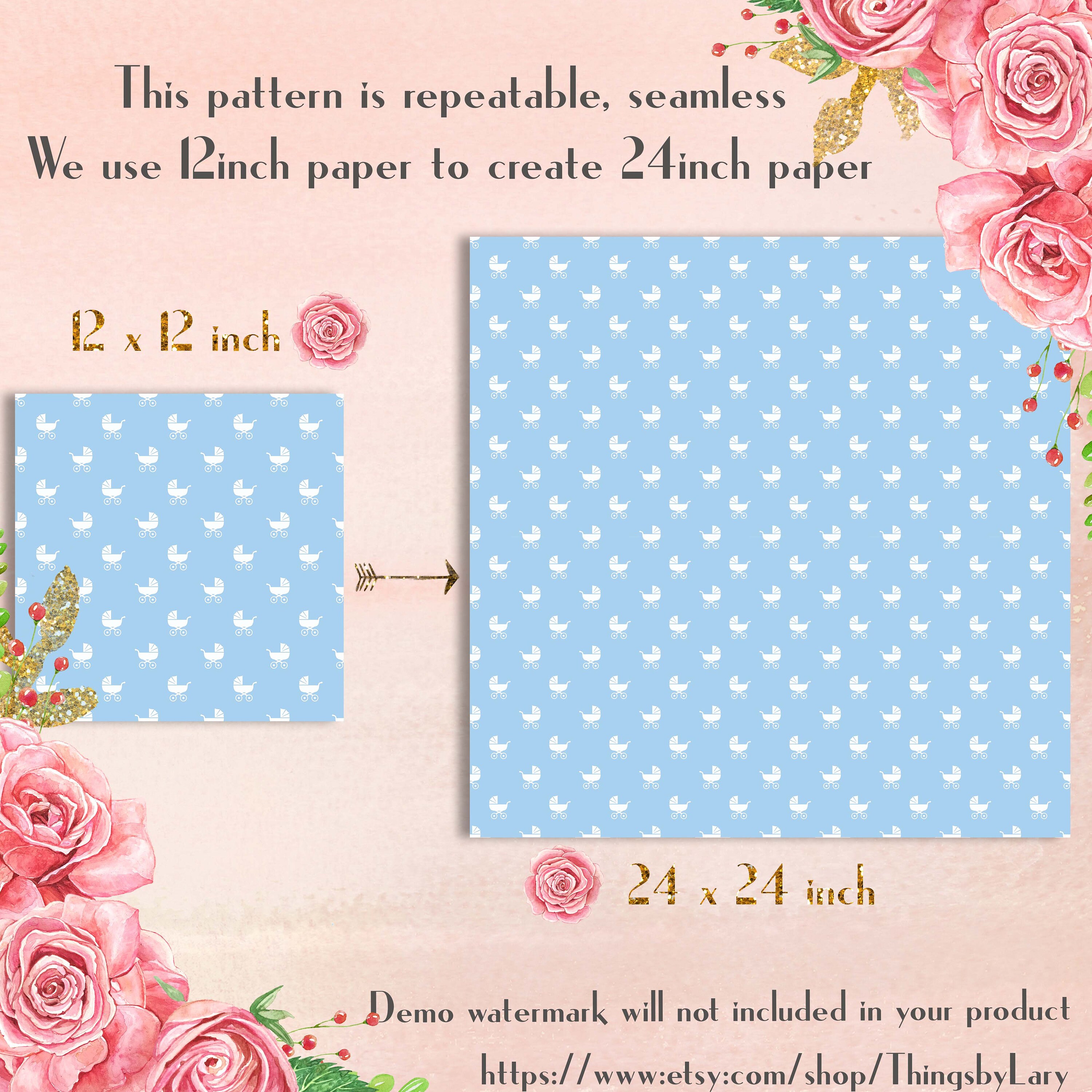 100 Seamless Baby Carriage Papers 12 Inch 300 Dpi Instant Download ...