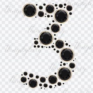 32 Diamond Pearl Rhinestone Number 3 Digital Clip Arts 300 Dpi - Etsy