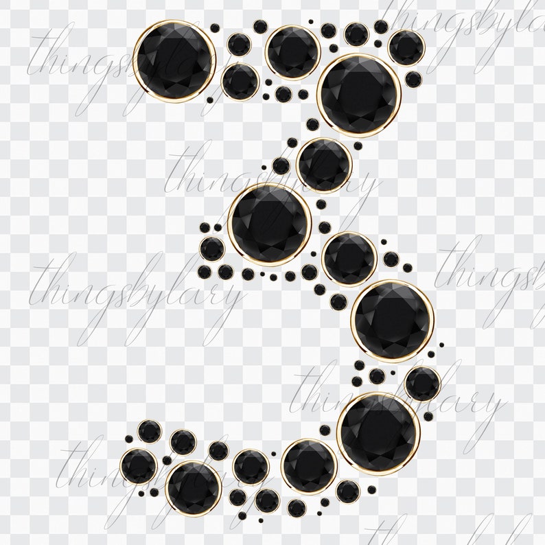 32 Diamond Pearl Rhinestone Number 3 Digital Clip Arts 300 Dpi - Etsy