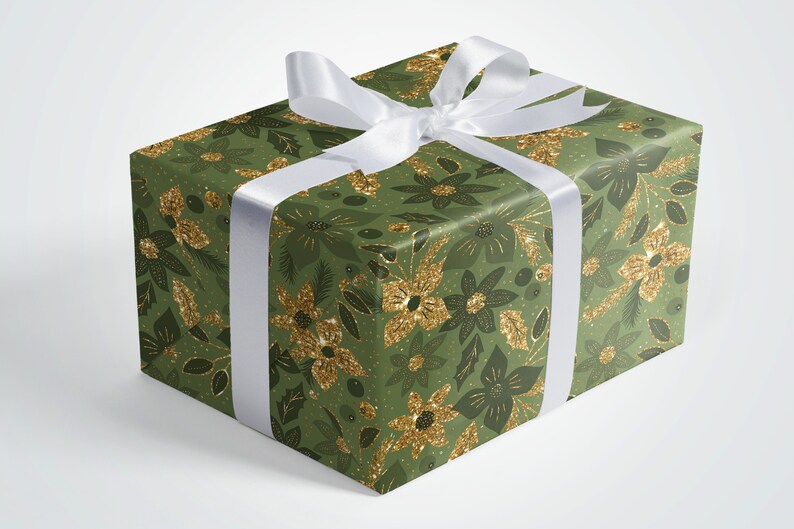 100 Seamless Glitter Christmas Floral Digital Papers 12x12" 300 Dpi ...