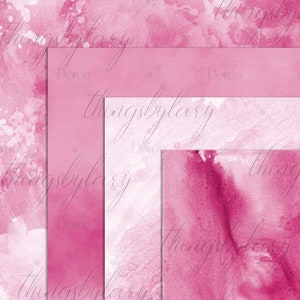 16 Pink Watercolor Texture Papers in 12inch, 300 Dpi Planner Paper ...