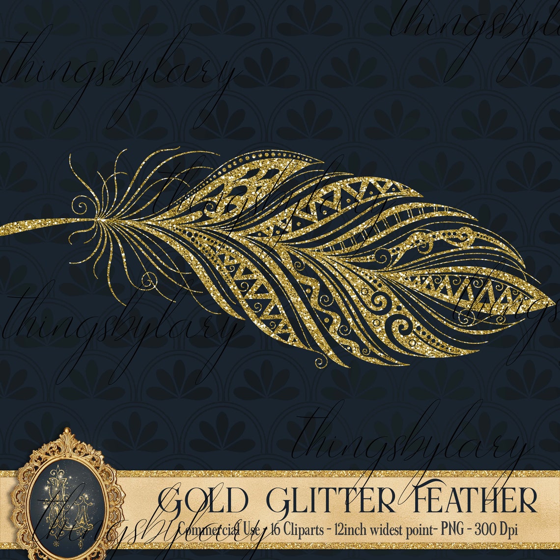 Gold Glitter Feather Sets 16 Cliparts, 300 Dpi, Instant Download ...