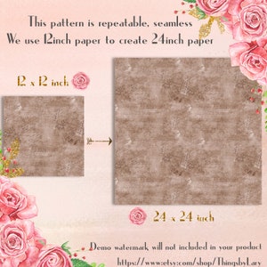 100 Seamless Vintage Script Digital Papers 12x12" 300 Dpi Commercial ...