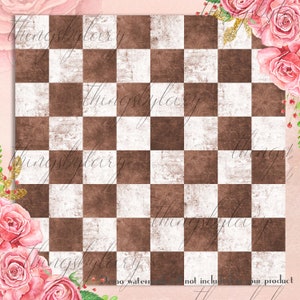 100 Seamless Vintage Checkered Chess Board Digital Papers 12" 300 Dpi ...