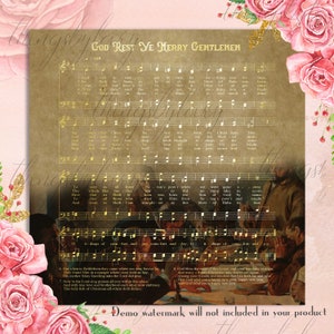 16 Vintage Christmas Music Sheet Digital Papers 12x12" Christian Hymns ...