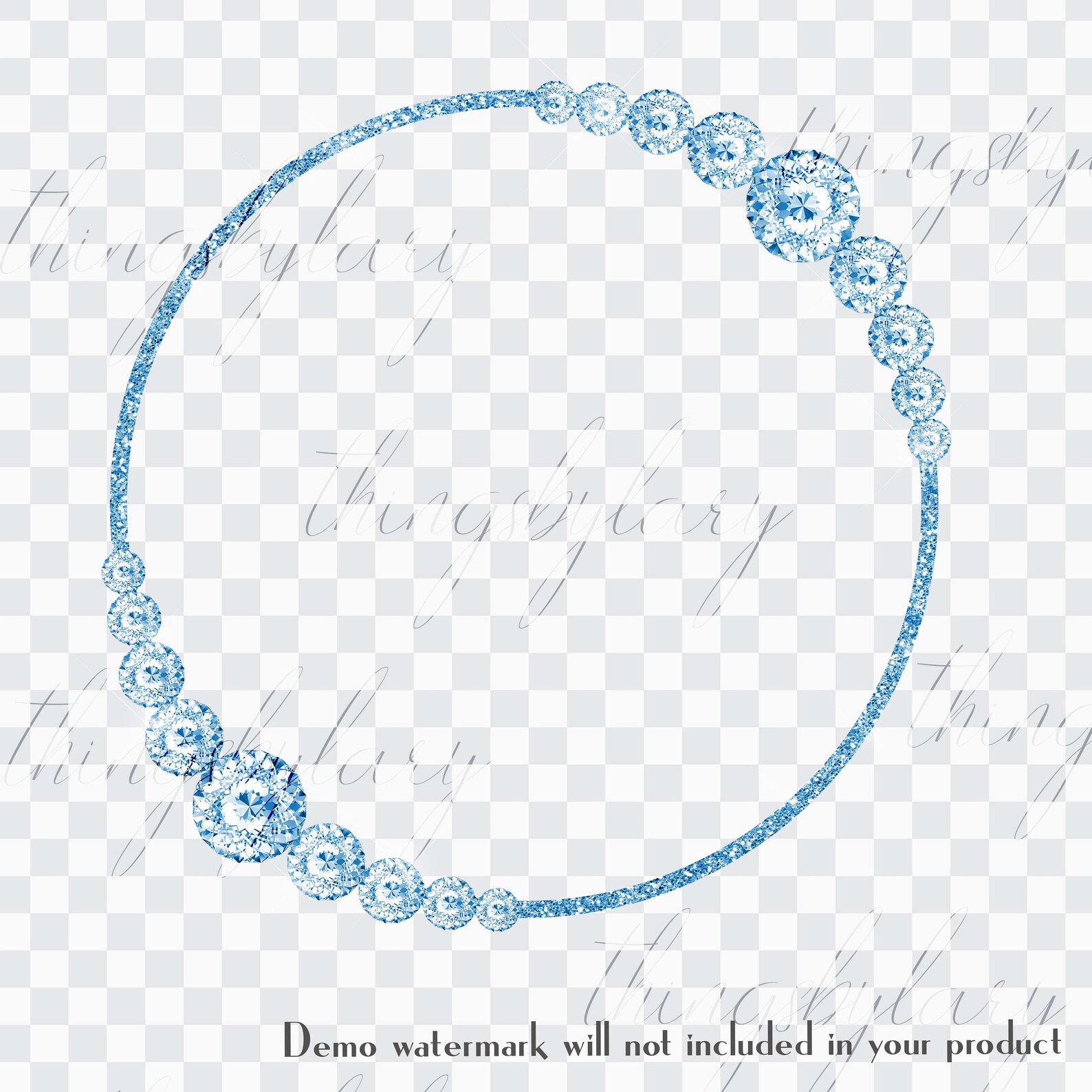 100 Diamond & Glitter Circle Frames Clip Arts Pearl Frames Digital Clip ...