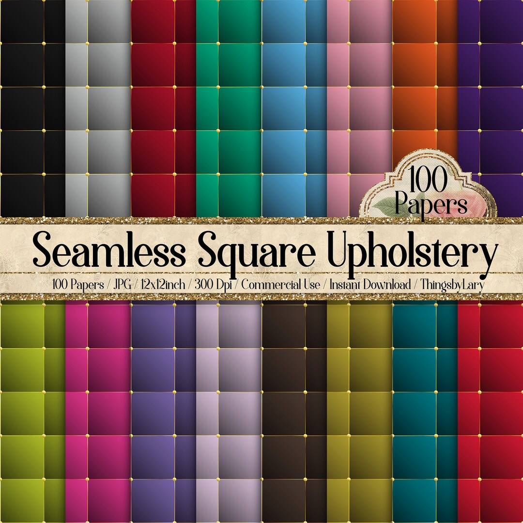 100 Seamless Square Upholstery Digital Papers 12 Inch 300 Dpi Instant ...