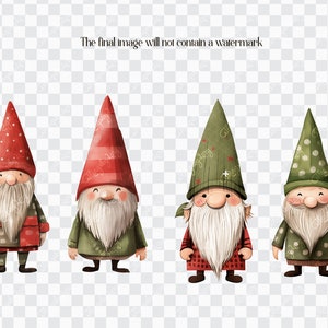 36 Christmas Gnomes Green Red Theme PNG Clip Arts Commercial Use Merry ...