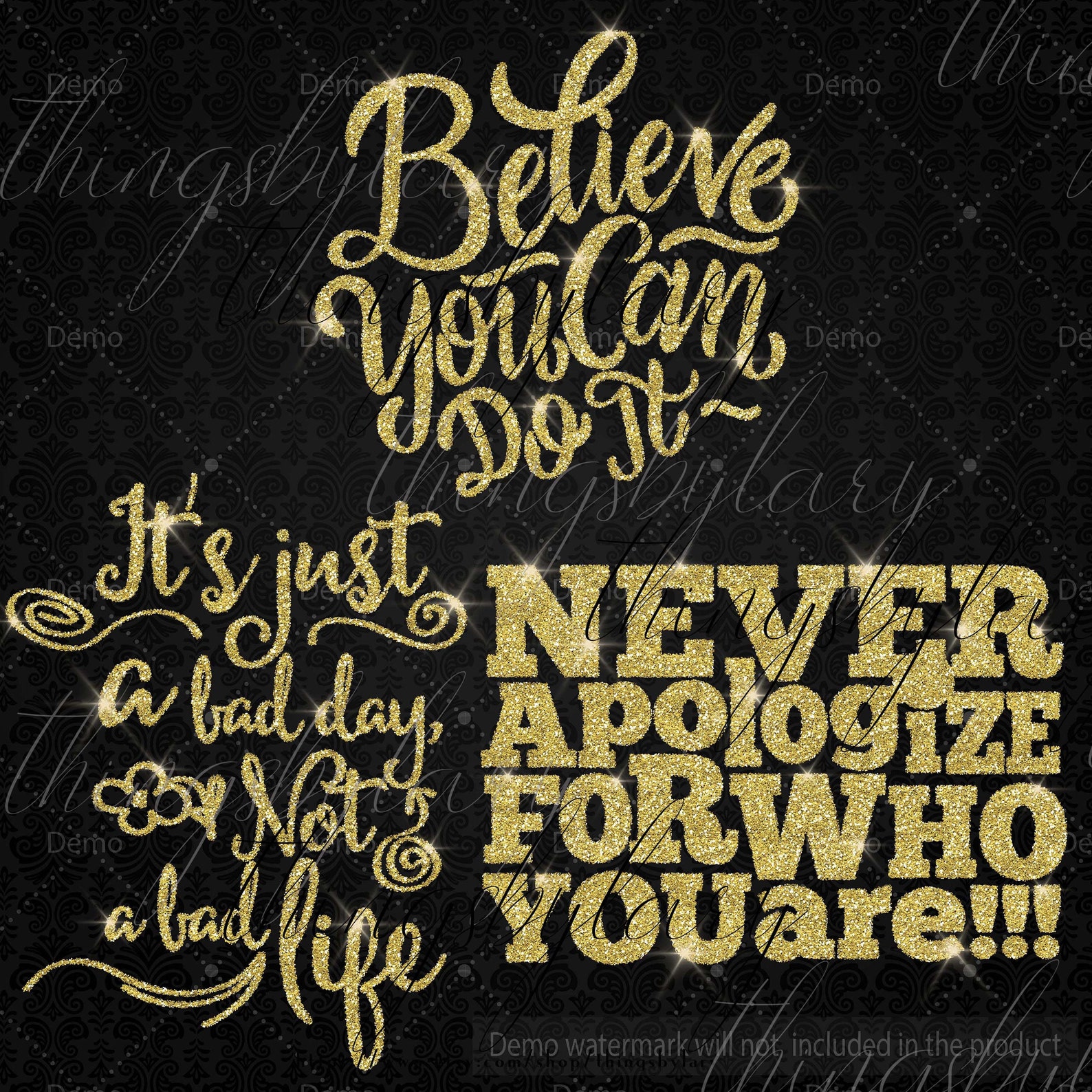 Gold Glitter Motivation Quotesmilingcoffeebelieve You Can - Etsy