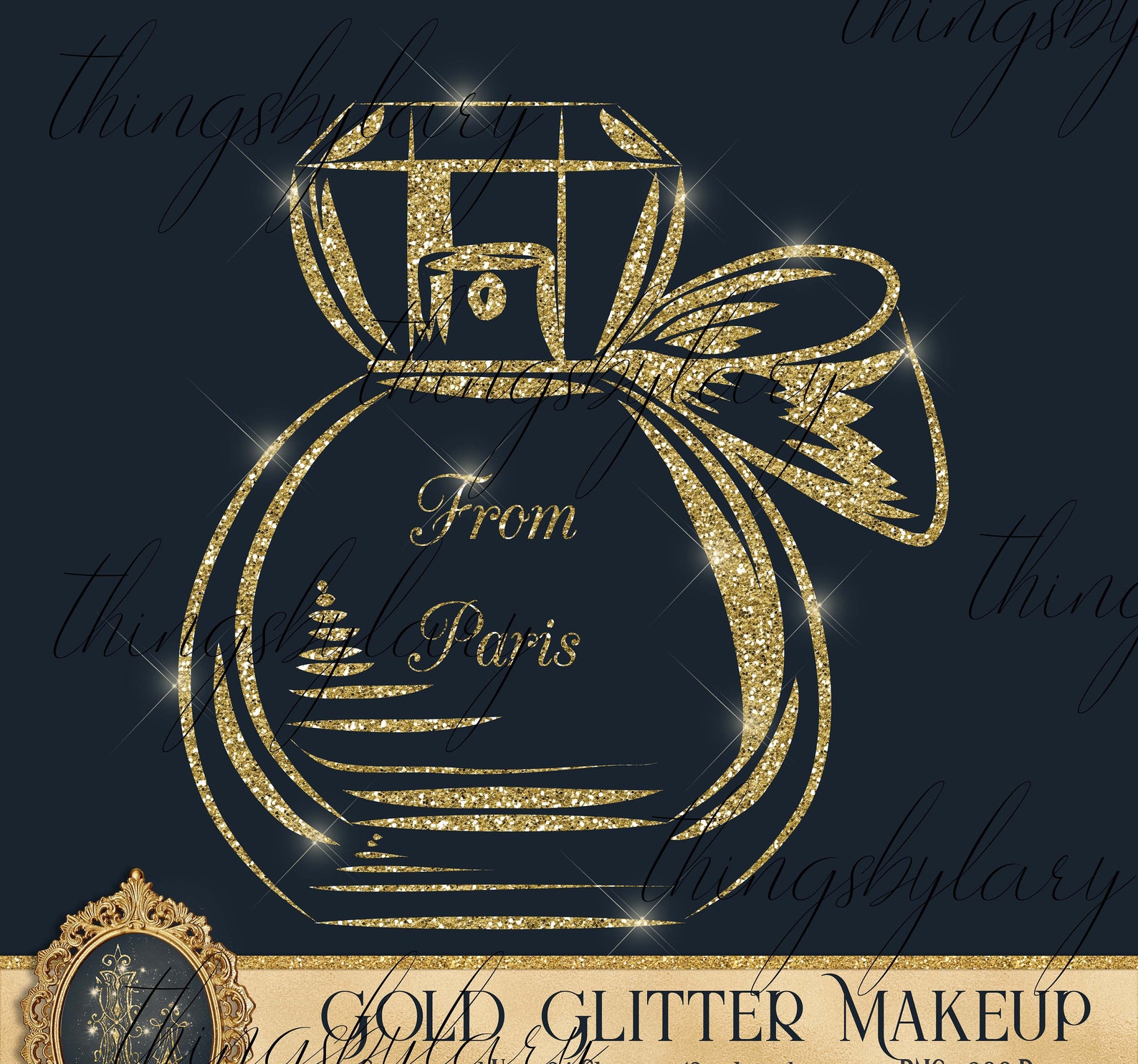 Gold Glitter Makeup Set, 300 Dpi, Instant Download, Commercial Use ...