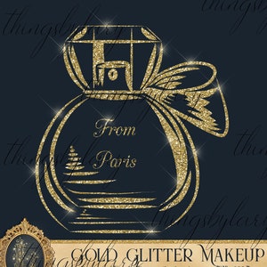 Gold Glitter Makeup Set, 300 Dpi, Instant Download, Commercial Use ...