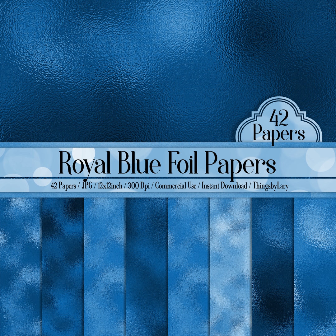 42 Royal Blue Foil Papers 12 Inch, 300 Dpi Planner Paper, Commercial ...