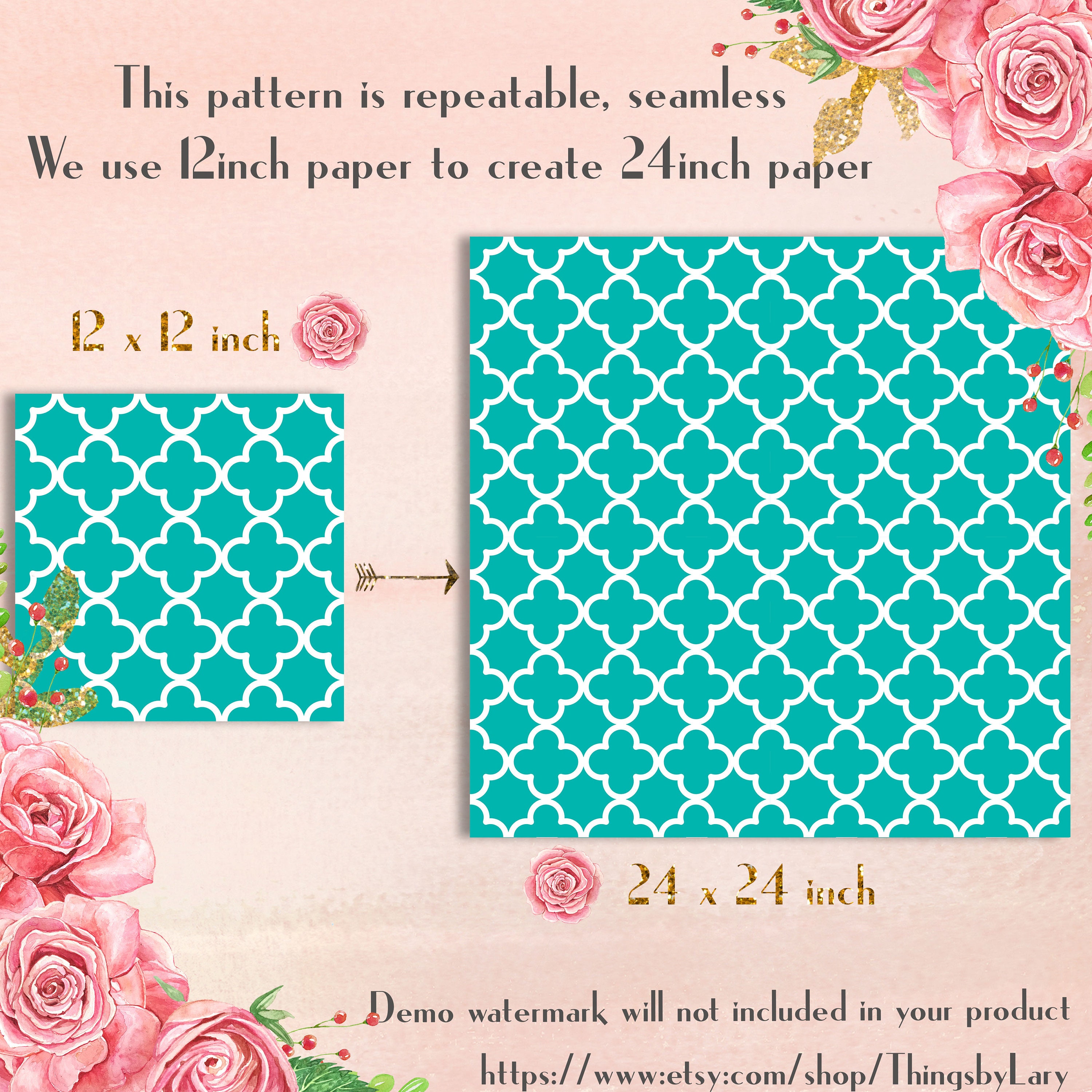 100 Seamless White Quatrefoil Pattern Papers 12 Inch 300 Dpi Instant ...