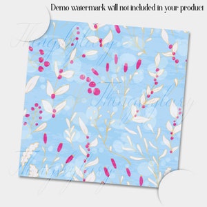 70% OFF 120 Winter Floral Christmas Winter Holiday Digital Papers 12 ...