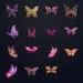 15 Pink and Purple Butterflies Gold Glitter Foil Butterfly - Etsy
