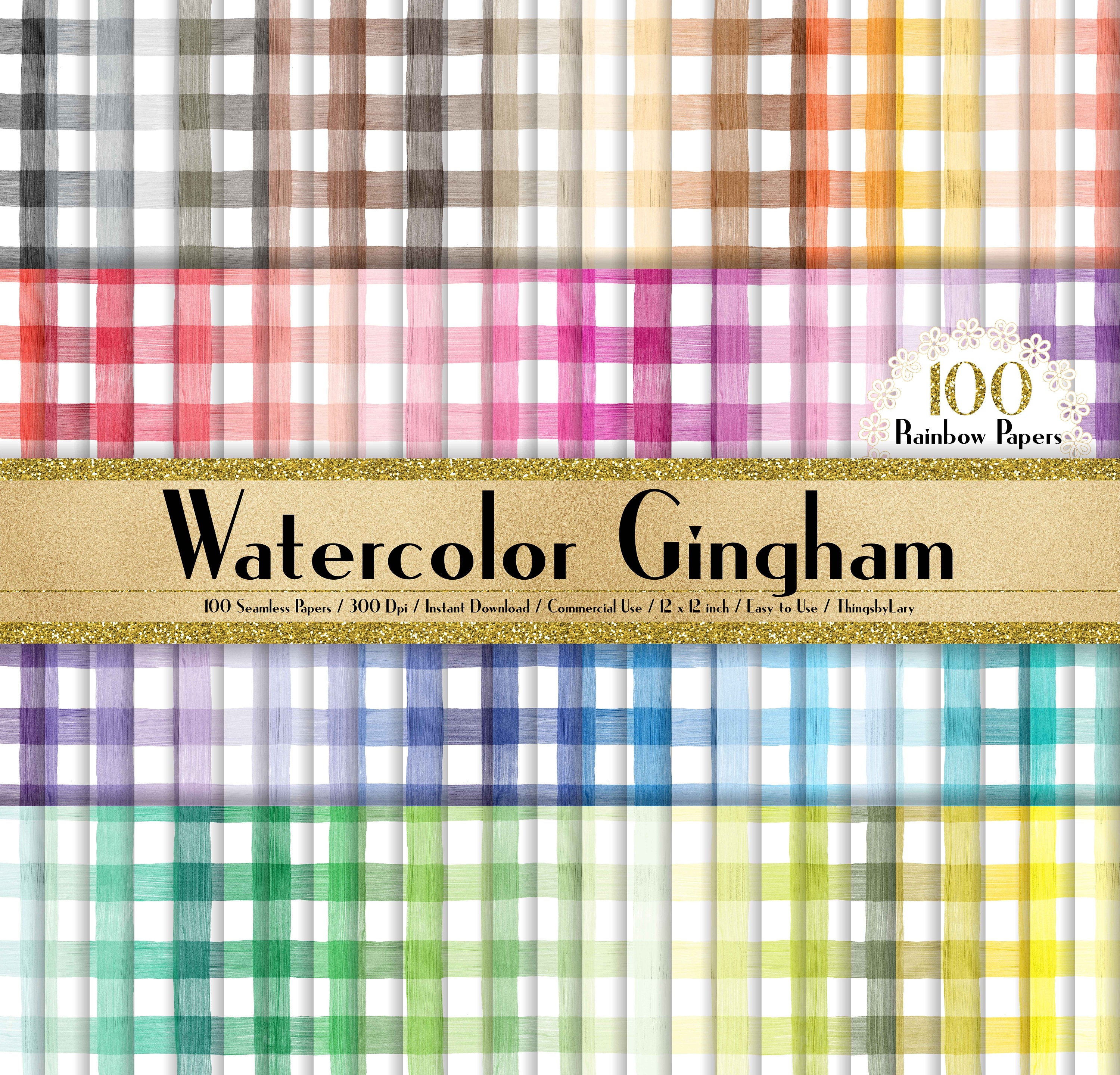 100 Seamless Watercolor Gingham Papers 12 Inch 300 Dpi - Etsy