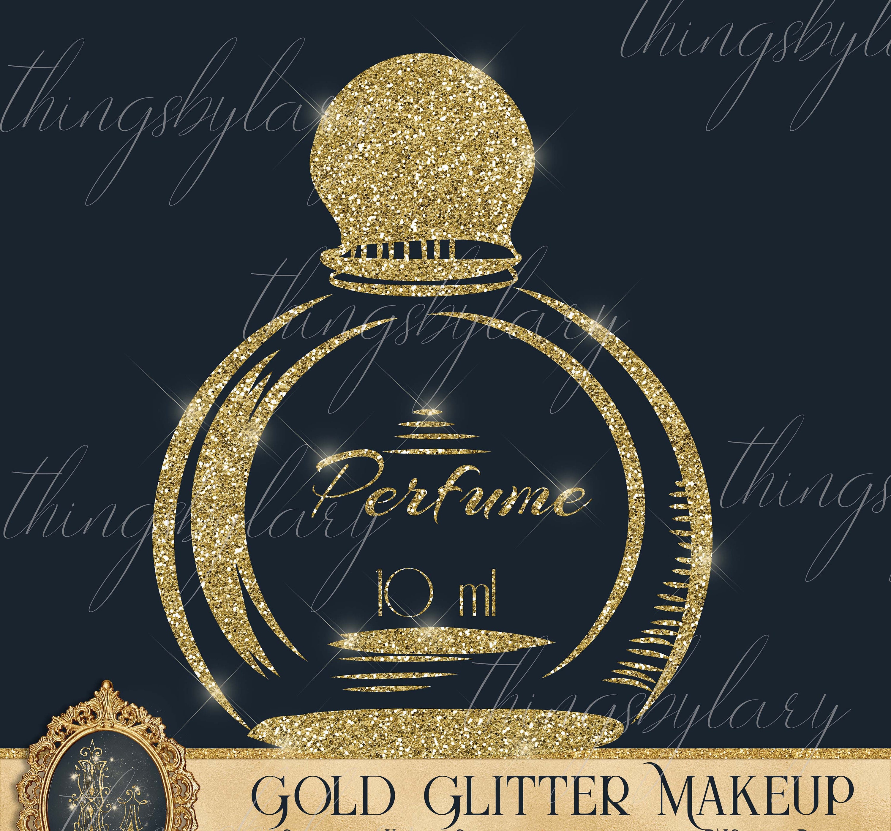 Gold Glitter Makeup Set 300 Dpi Instant Download Commercial - Etsy