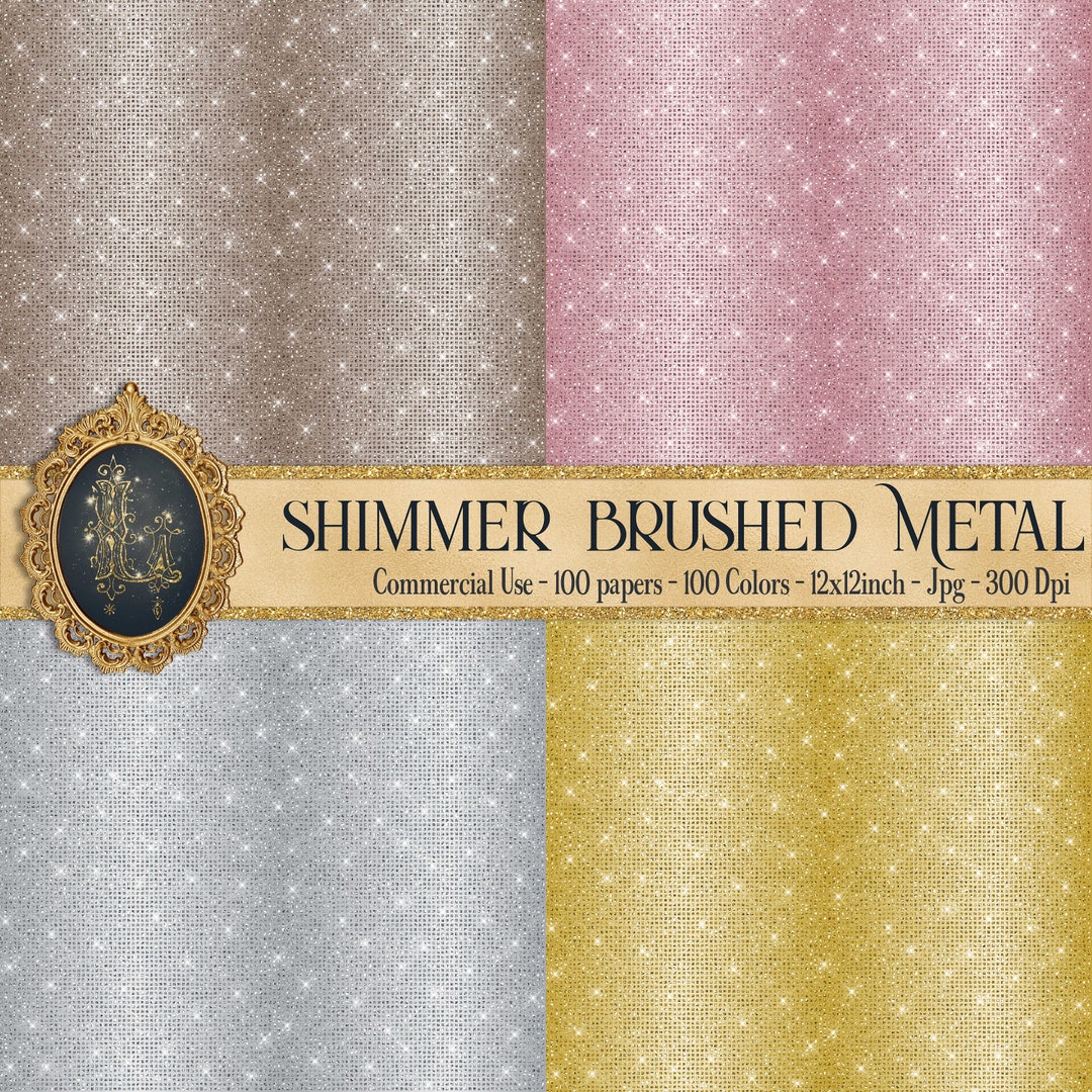 100 Shimmer Brushed Metal Texture Papers in 12inch, 300 Dpi Planner ...