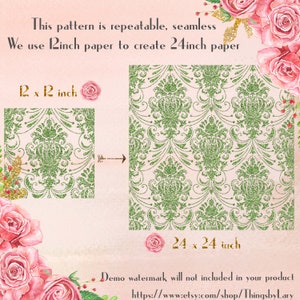 42 Various Glitter Seamless Damask Ornament Overlay Images 12in ...