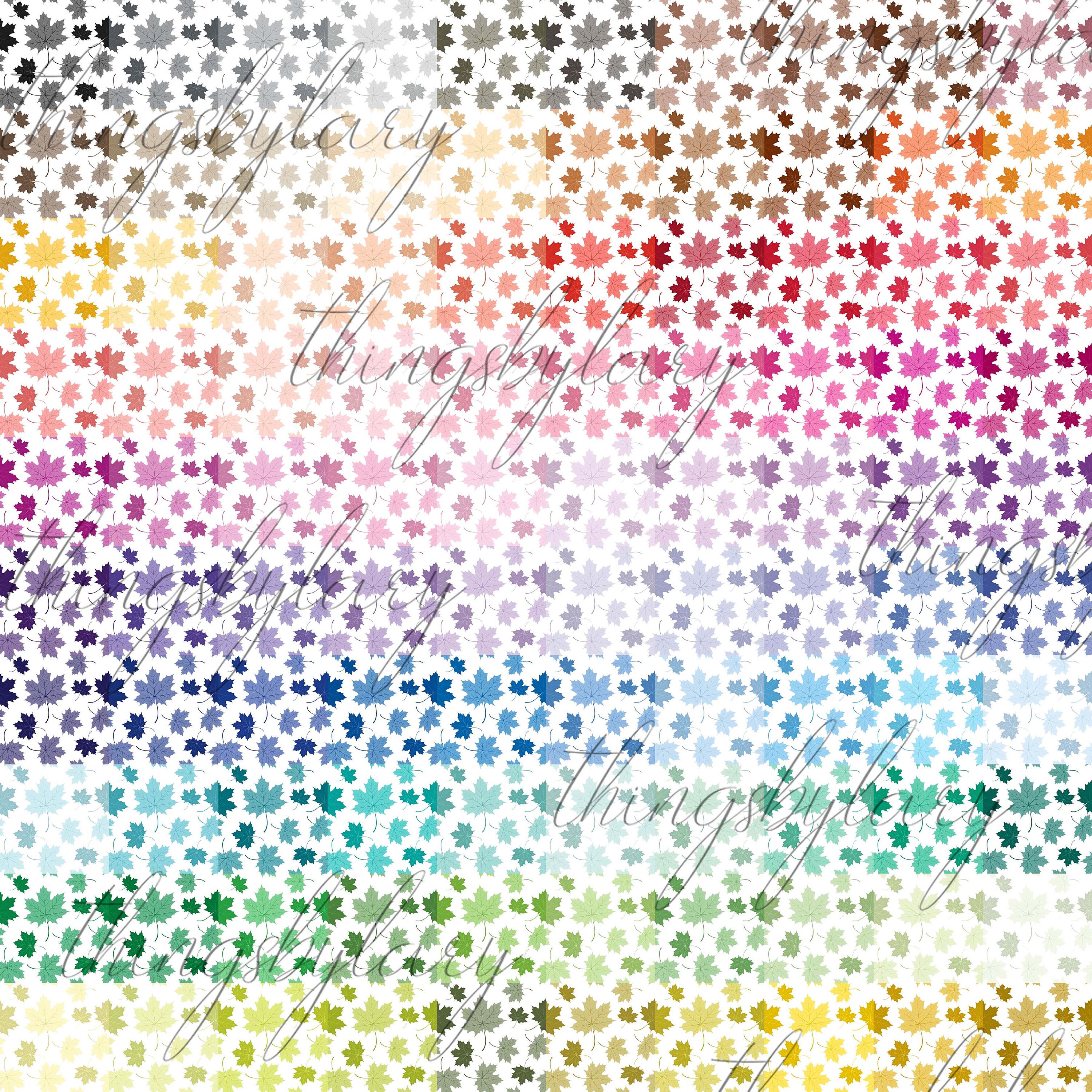 100 Seamless Color Autumn Leaf Digital Papers 12 Inch 300 Dpi ...