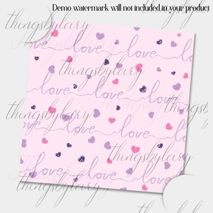16 Pastel Pink and Purple Love Seamless Papers 12 X 12 Inch 300 Dpi ...