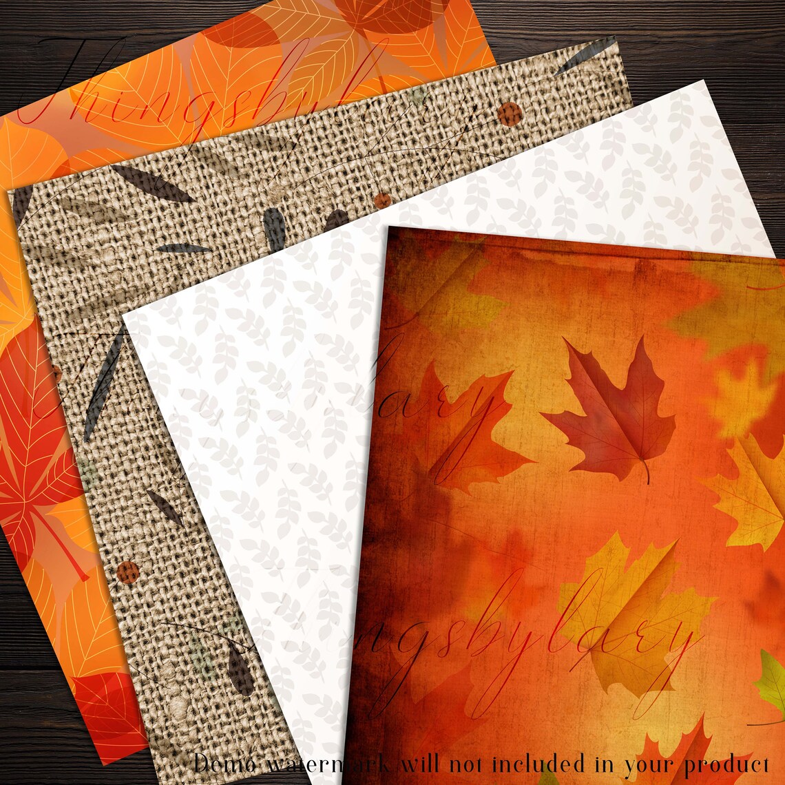 18 Fall Leaf Digital Papers 300 Dpi Instant Download Commercial Use ...