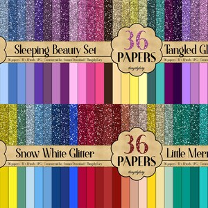 70% OFF 432 Papers, Princess Papers, Kid Theme Glitter Papers, Solid ...