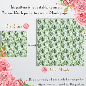 16 Seamless Lily of the Valley Flower Digital Papers Commercial Use ...