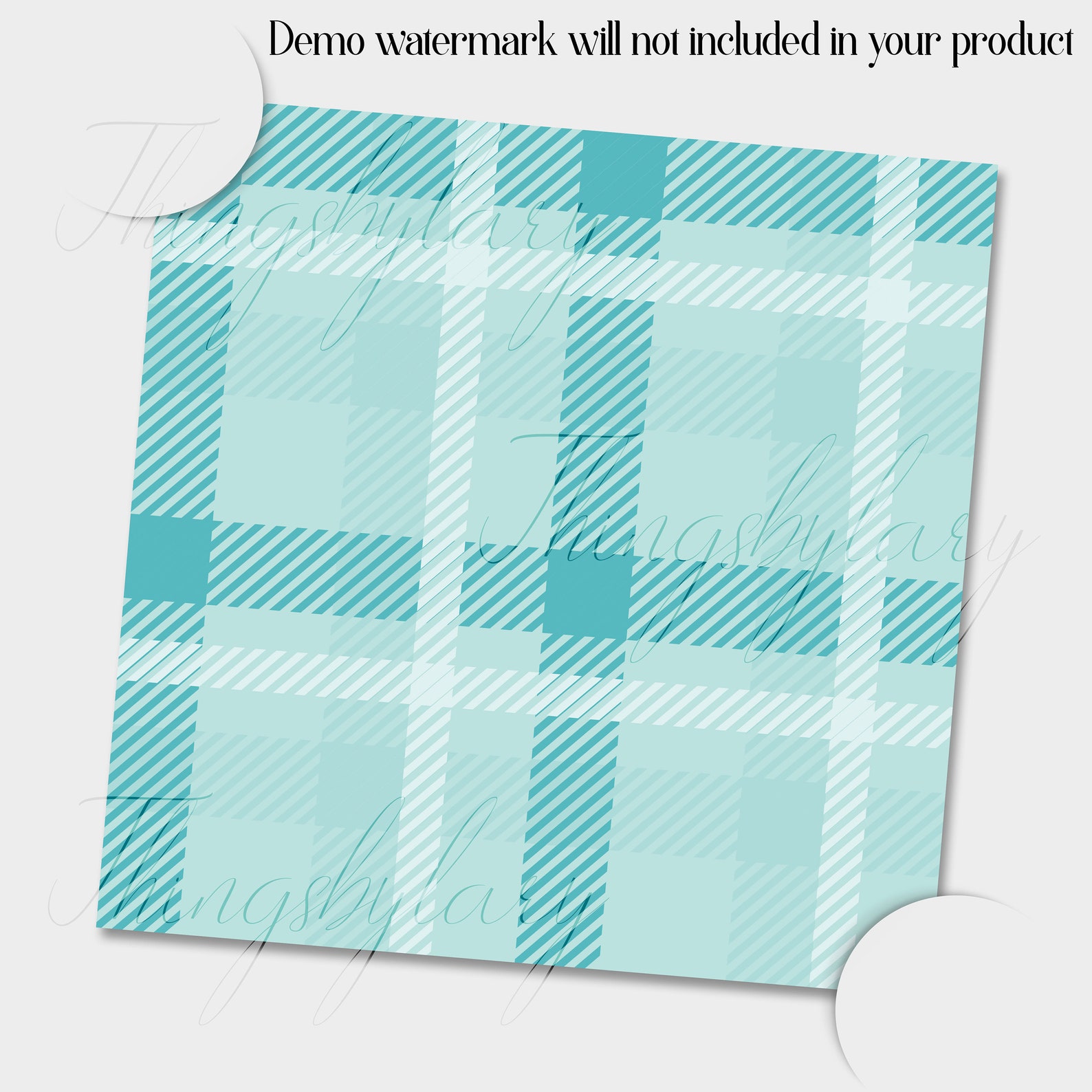 24 Turquoise Plaid Digital Papers in 12 X 12 Inch 300 Dpi Instant ...