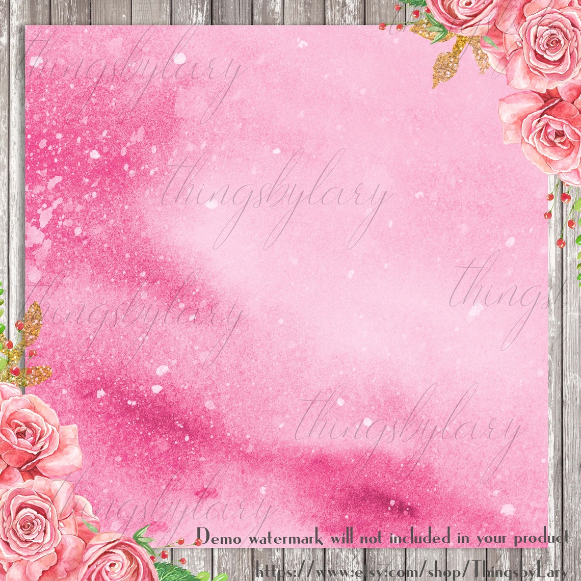 30 Ombre Aloe & Hot Pink Watercolor Digital Papers 12x12 Inch - Etsy