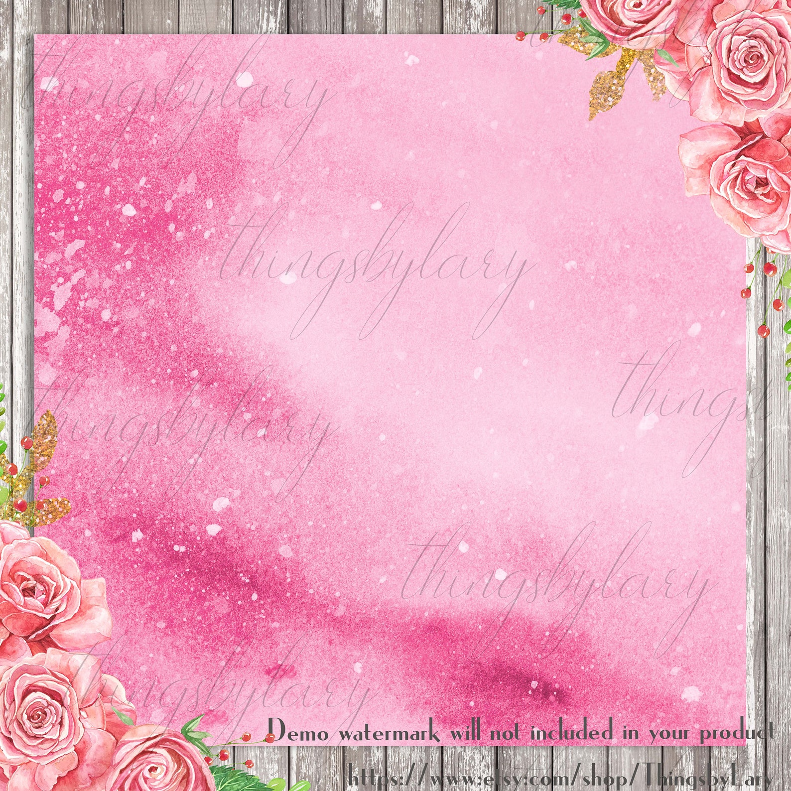30 Ombre Aloe & Hot Pink Watercolor Digital Papers 12x12 Inch 300 Dpi ...