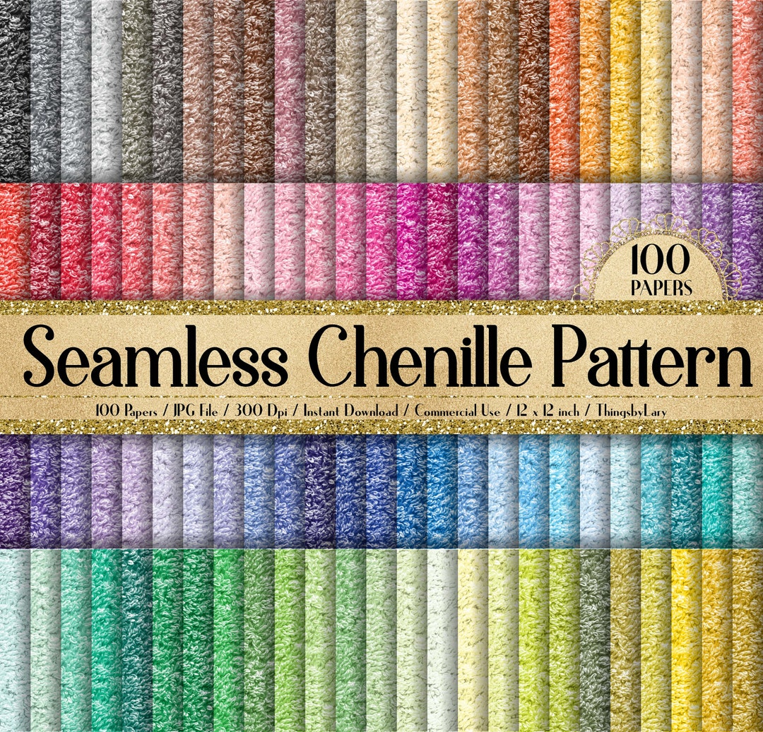 100 Seamless Chenille Pattern Digital Papers 12" 300 Dpi Planner Paper ...