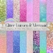 16 Magical Fairy Tale Unicorn Mermaid Glitter Digital Papers Commercial ...