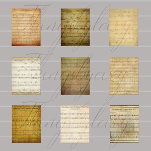 16 Antique Music Sheet Papers 8.5x11 in Instant Download Commercial Use ...
