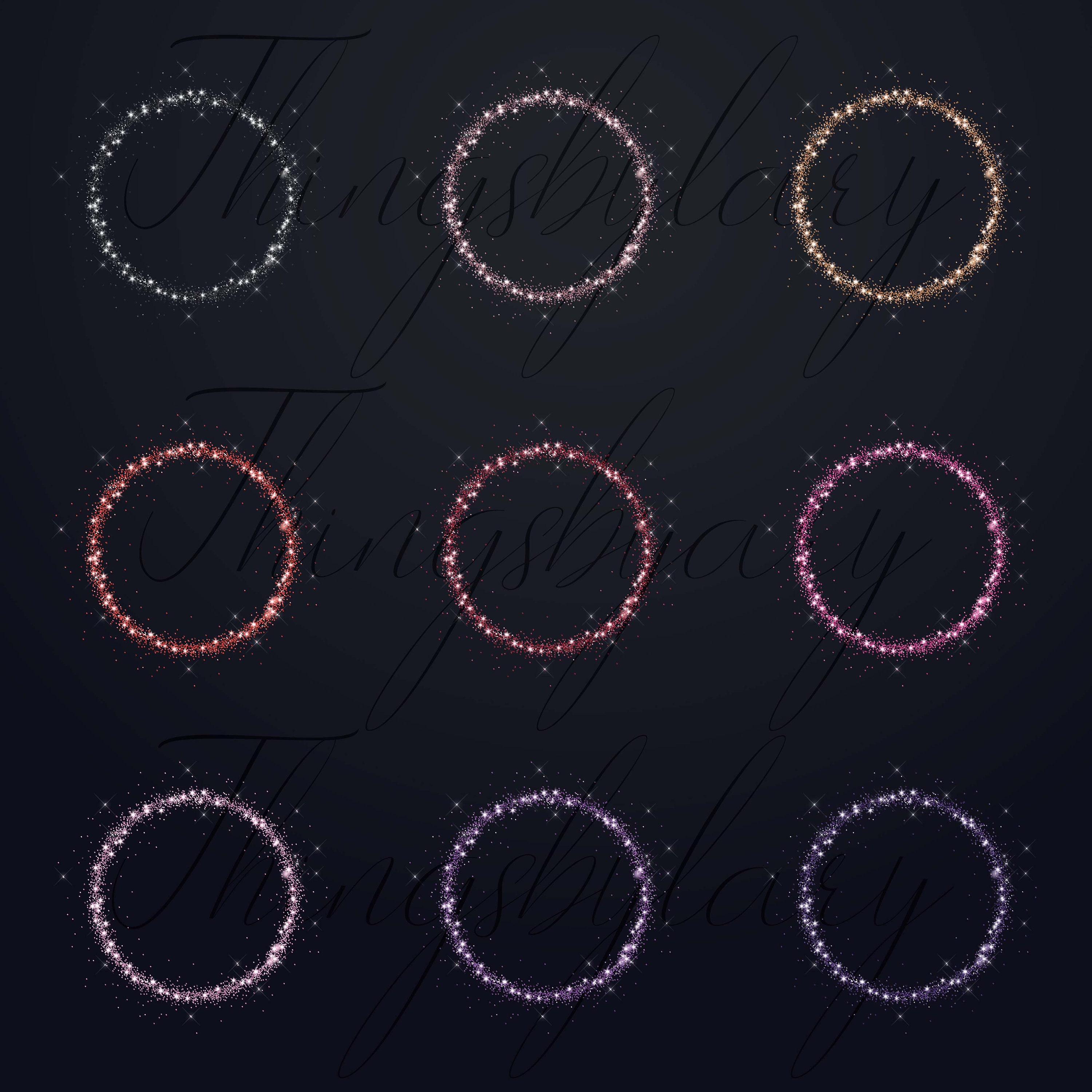 100 Glitter Particle Circle Frames Clip arts 300 Dpi PNG | Etsy