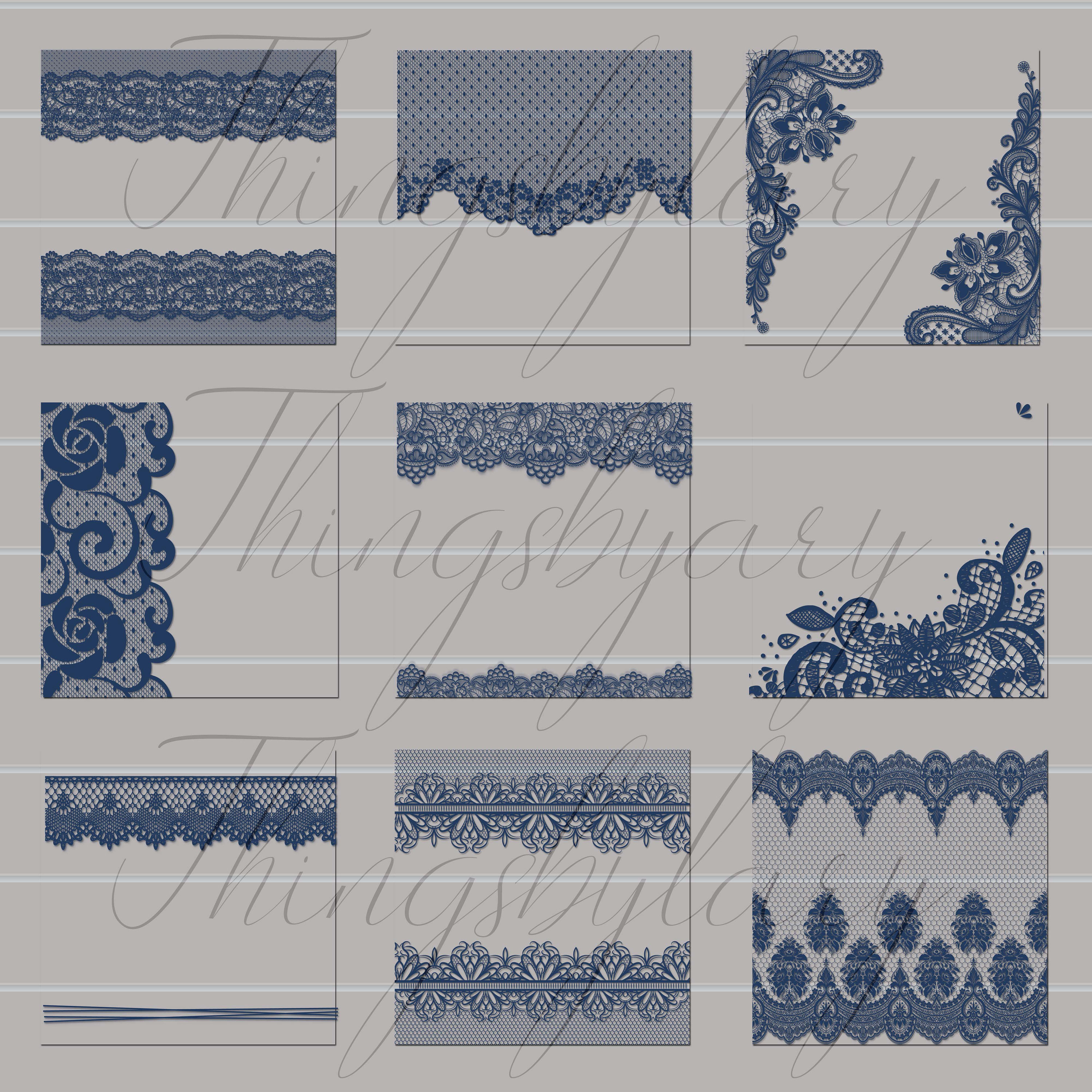 27 Navy Blue Lace Overlays Borders Frames Images PNG - Etsy