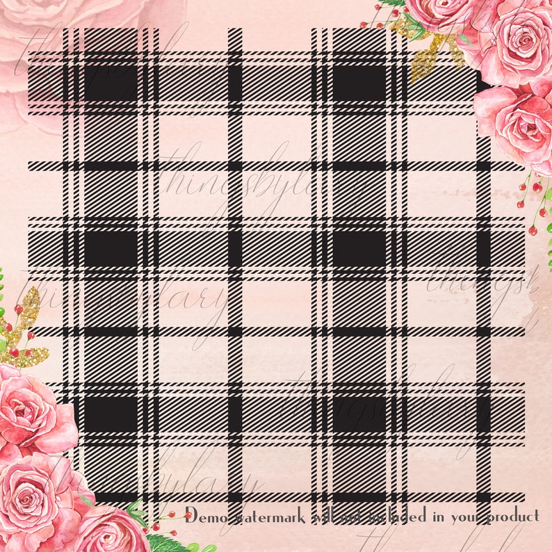 20 Seamless Black Plaid Overlays PNG Images Commercial Use Transparent ...